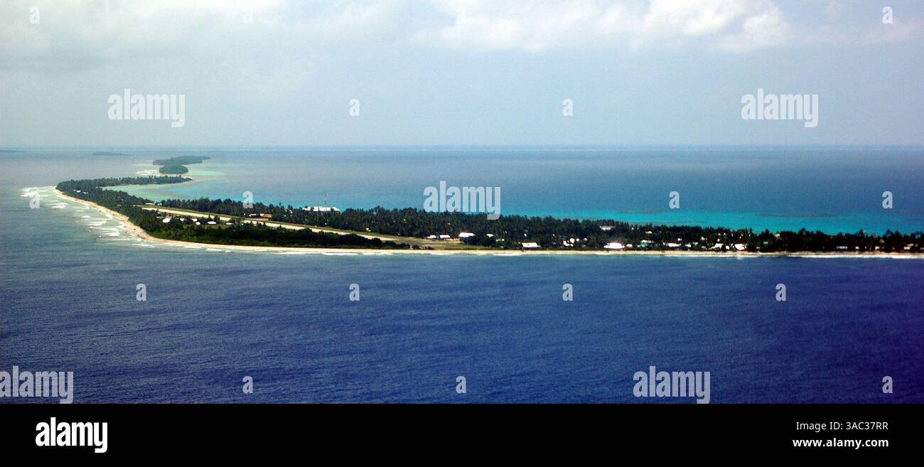 Funafuti, Tuvalu, main island on tiny atoll nation 1000 Km north of ...