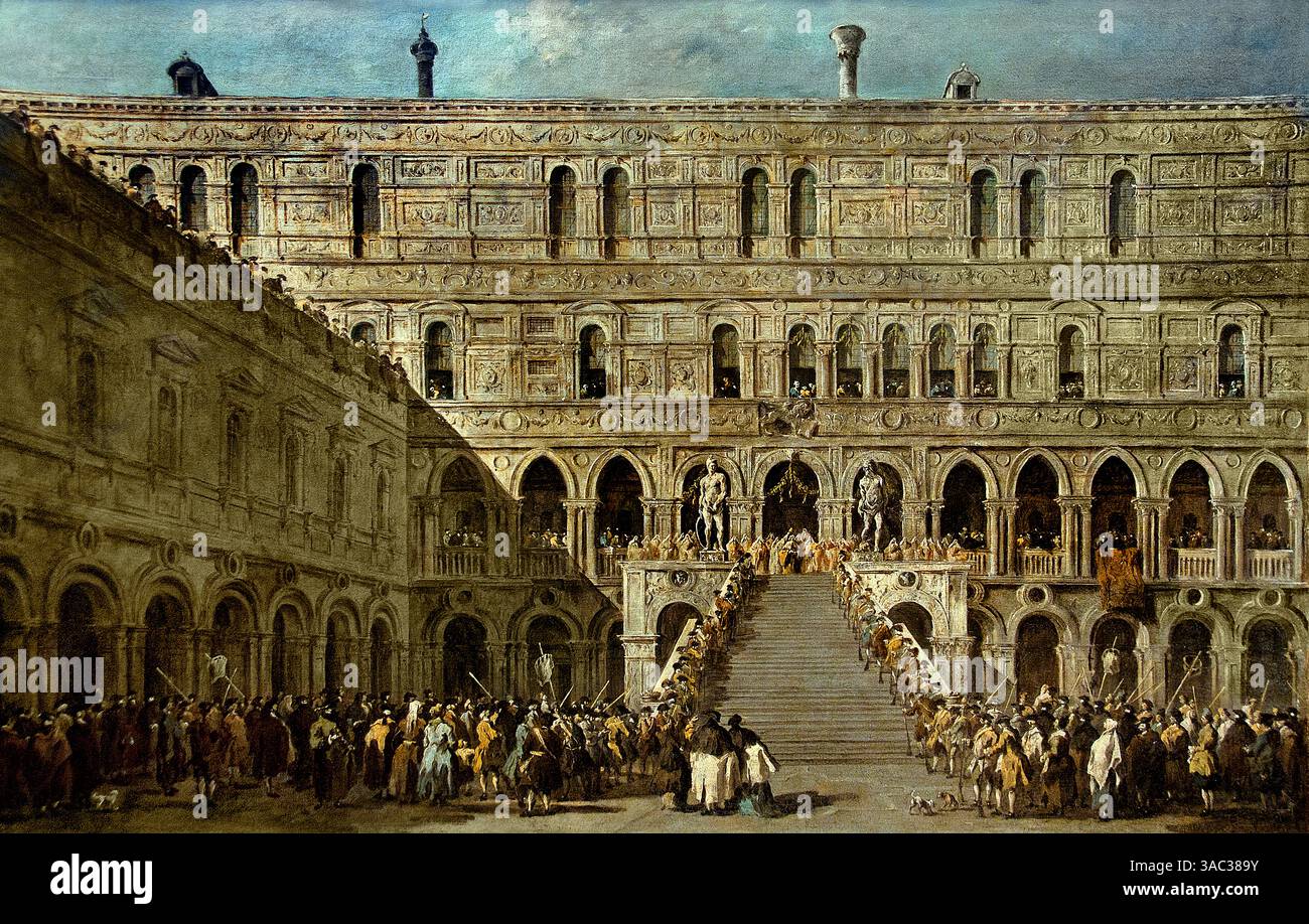 The Coronation of the Doge of Venice on the Scala dei Giganti of the ...