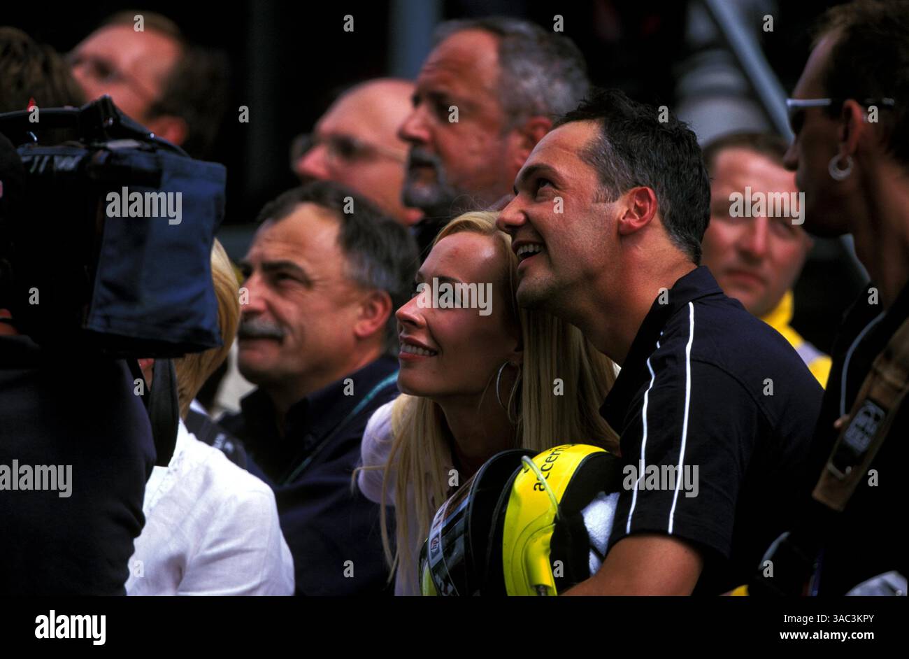 Cora Schumacher (GER) watches her husband Ralf Schumacher (GER ...