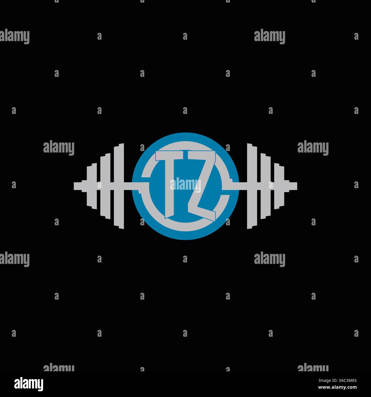 Initial TZ logo design with geometric dumbbell and circle line icon vector graphic Stock Vector ...
