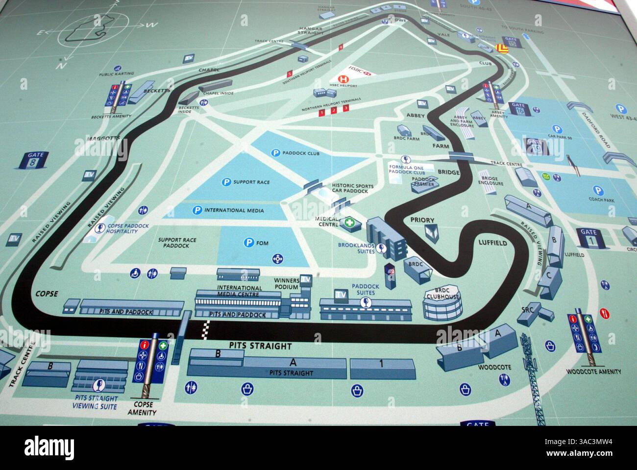 A map of the circuit..British Grand Prix Preparations, Silverstone ...