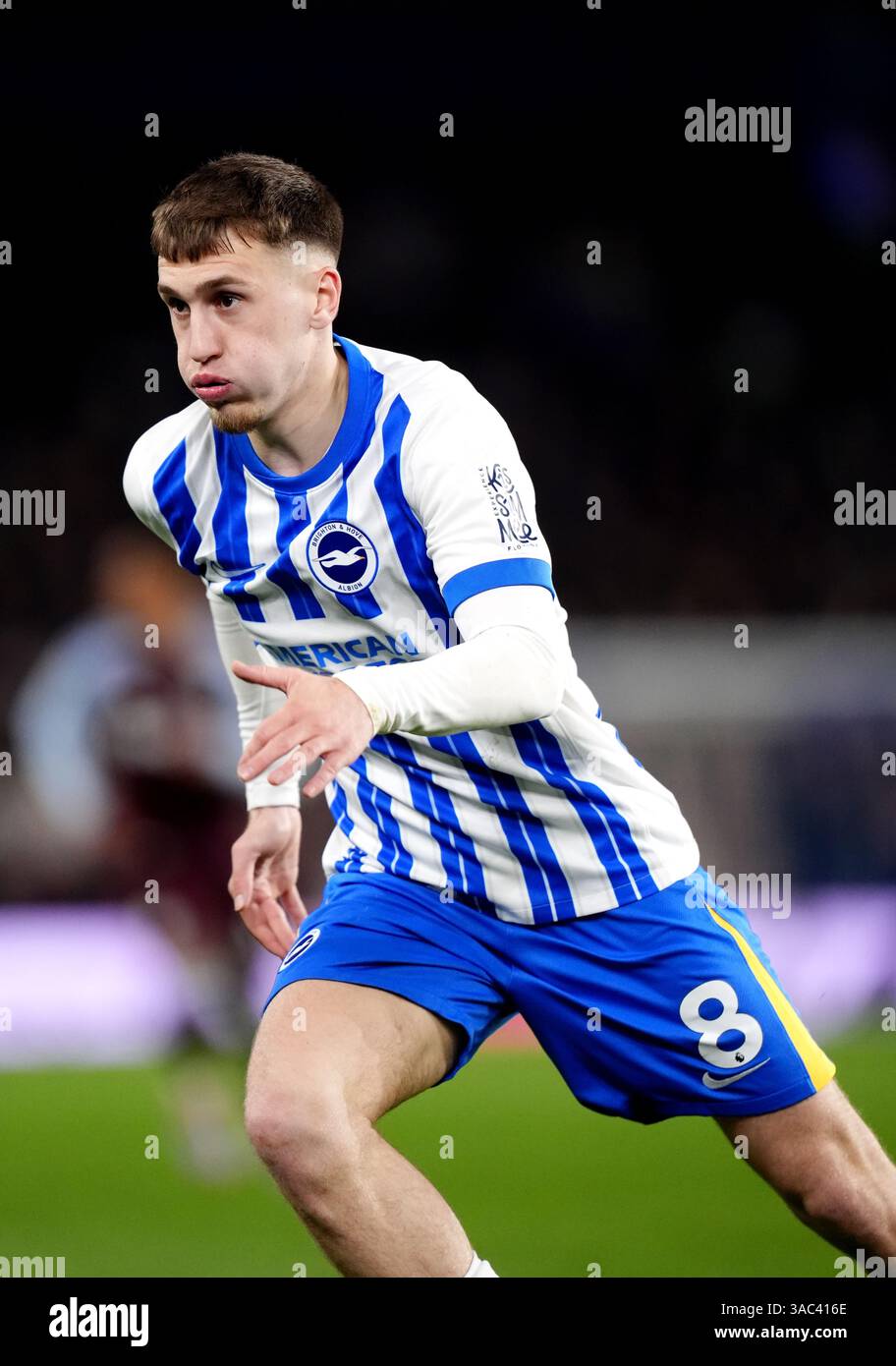 Brighton and Hove Albion's Brajan Gruda during the Premier League match ...