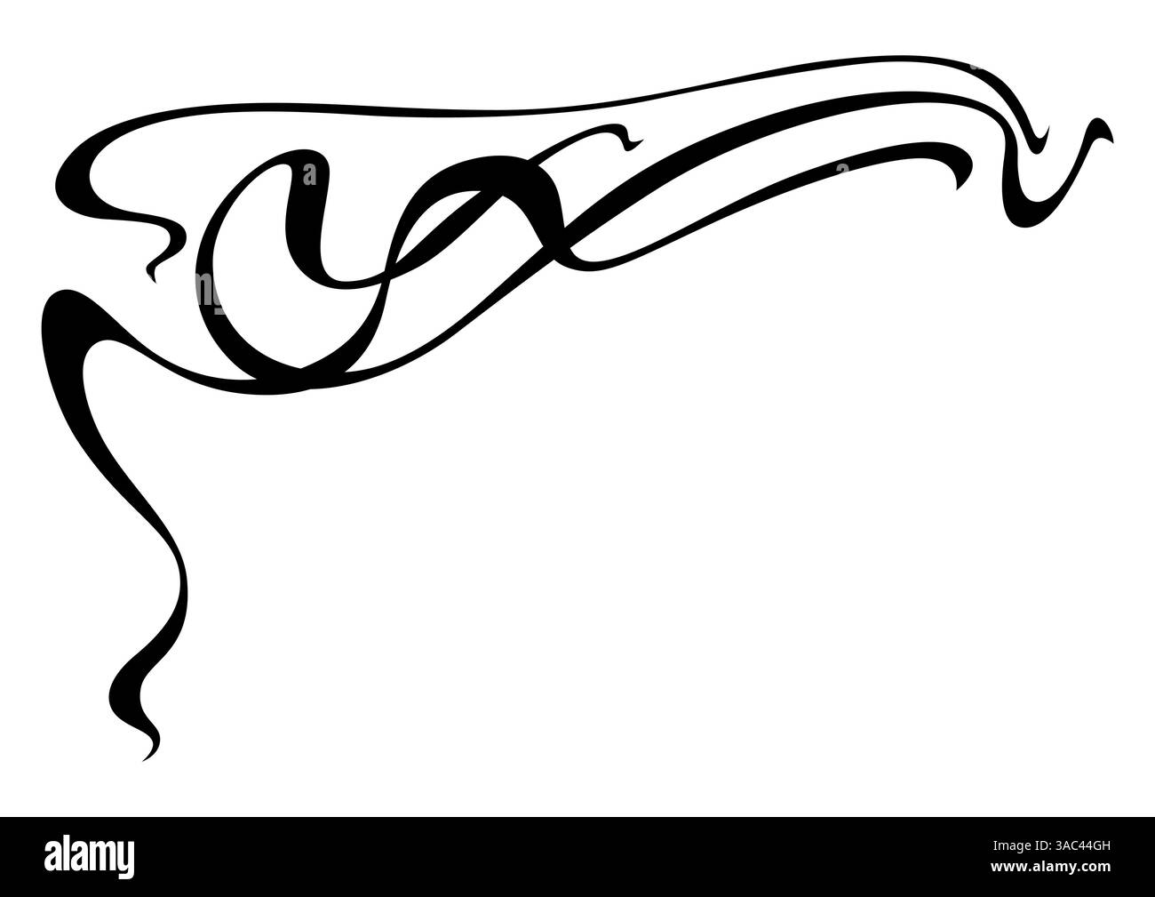 Corner in art nouveau style. Decorative curl element Stock Vector Image ...