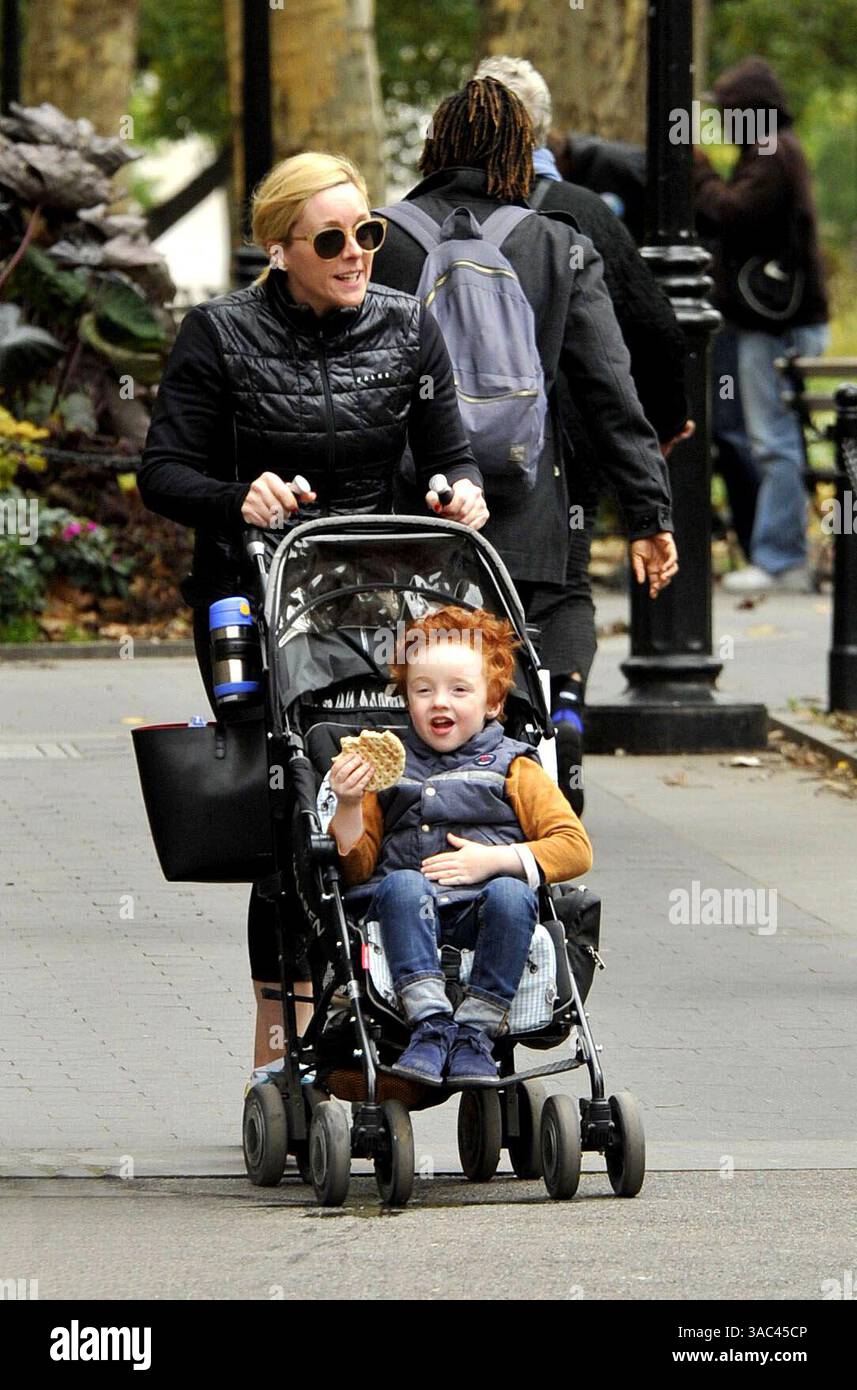 Jane Krakowski out and about with her son Bennett Robert Godley in the ...