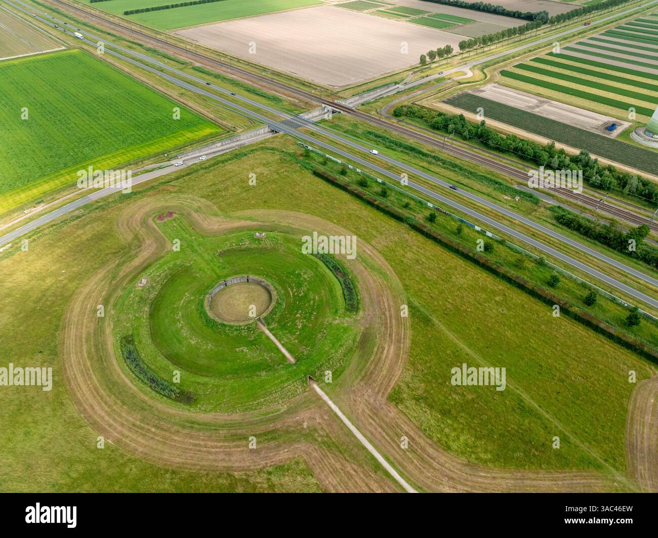 Flevoland, Netherlands - June 13, 2024: Dutch Circular Land Art with ...