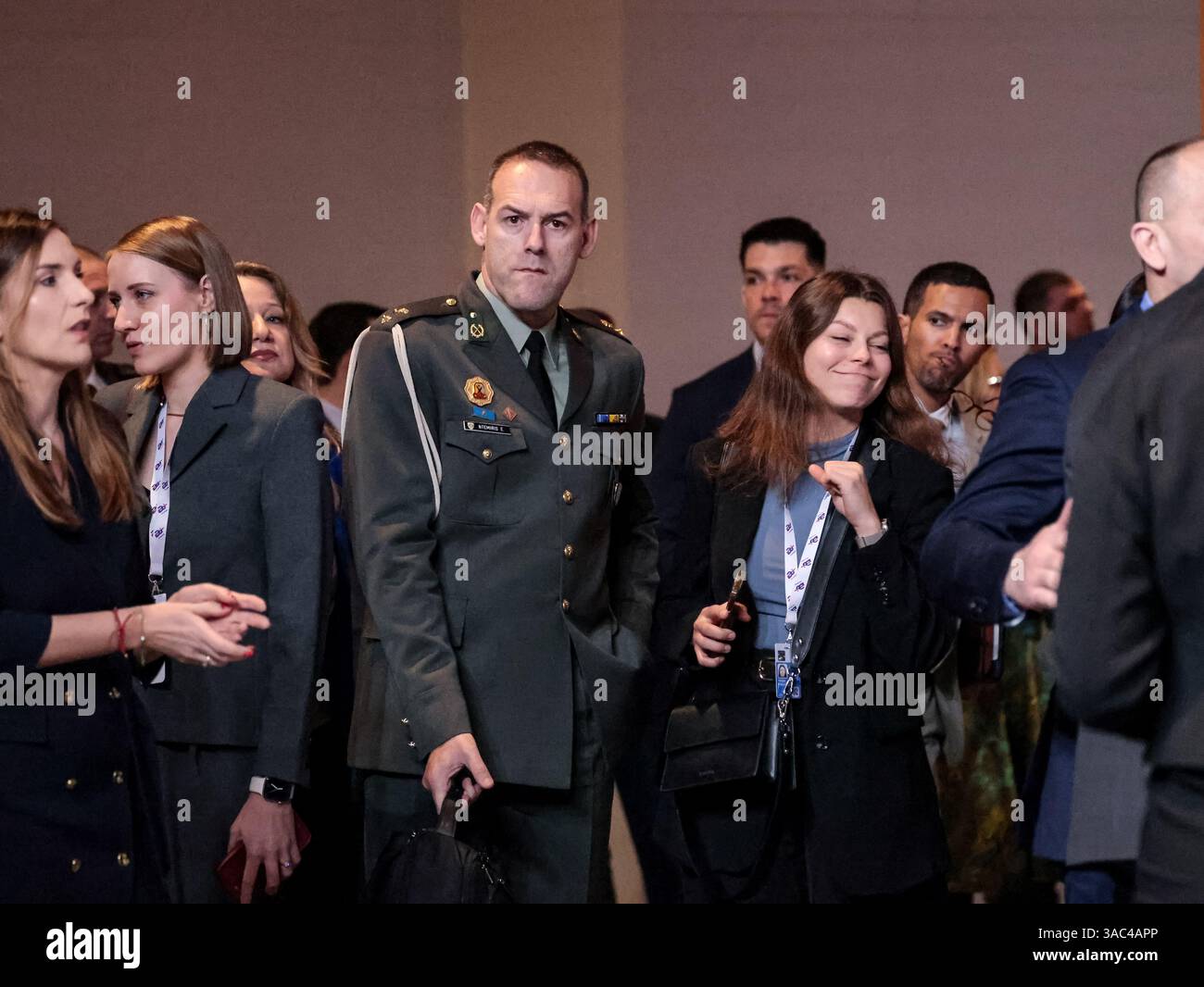 European Union Ministers of Defence stand for a family photo during the ...