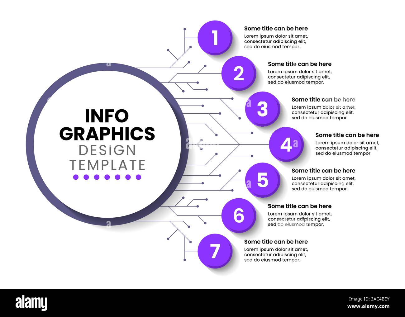 Infographic template with 7 options or steps. Technology concept. Can ...