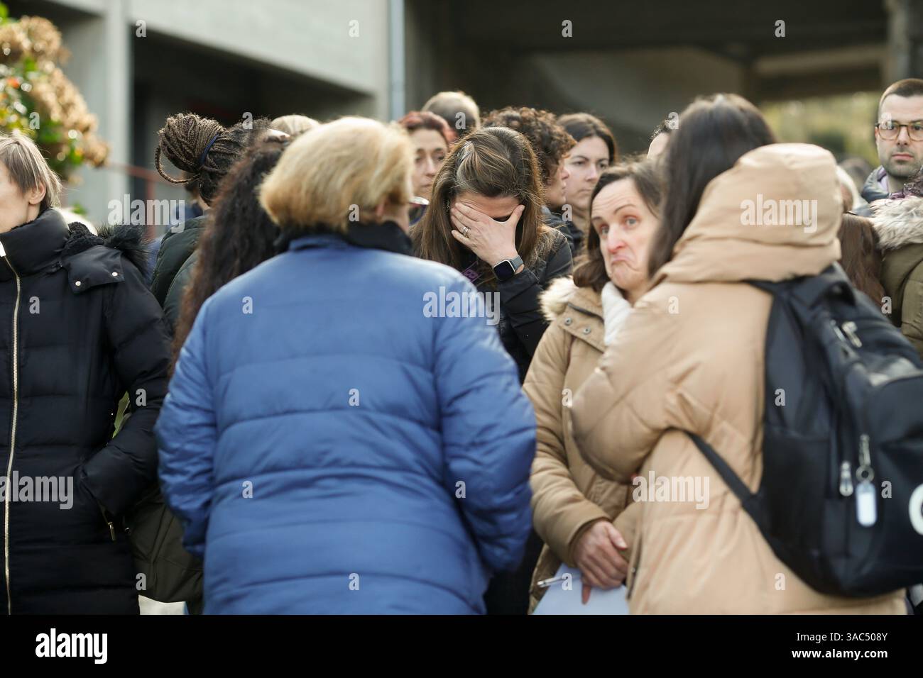 Workers of the Sargadelos ceramics factory rally at the gates of the ...