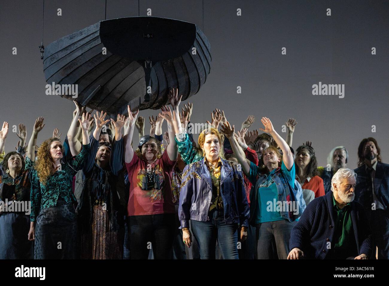 Cardiff, UK. 2nd April, 2025. centre: Sarah Connolly as Auntie with ...