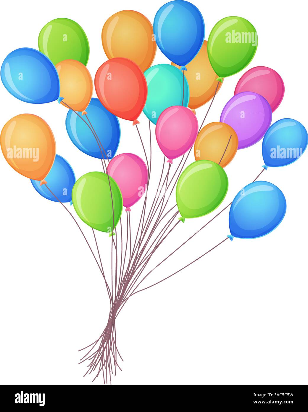 Large bunch of colorful balloons, vector illustration Stock Vector ...