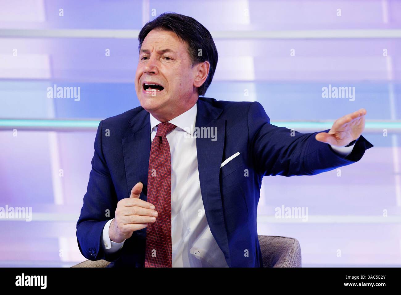 Rome, Italy. 3rd April, 2025. President of Five star movement Giuseppe ...