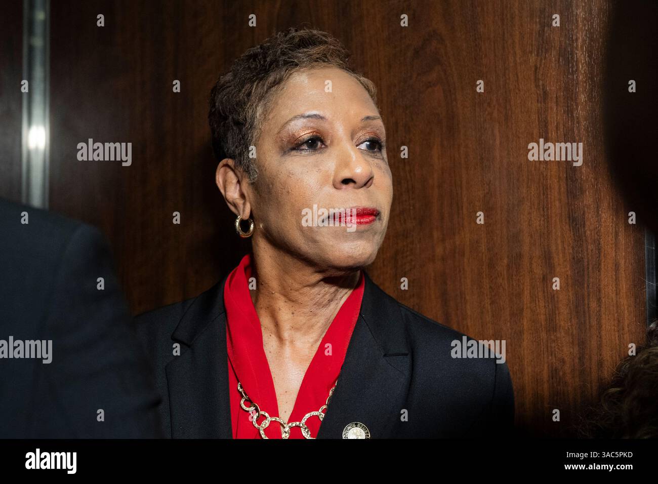 City Council Speaker Adrienne Adams seen leaving the opening of 2025 ...