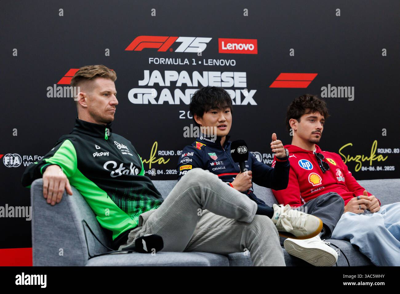 Suzuka, 03 Apr 2025: Pierre Gasly (FRA), Liam Lawson (NZL) and George ...
