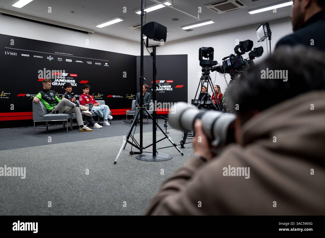 Suzuka, 03 Apr 2025: Pierre Gasly (FRA), Liam Lawson (NZL) and George ...
