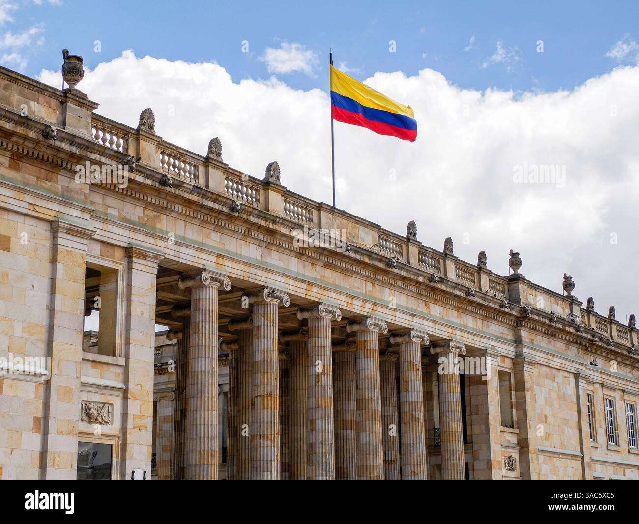 presidential building in Bolivar main square in the Candelaria historic ...