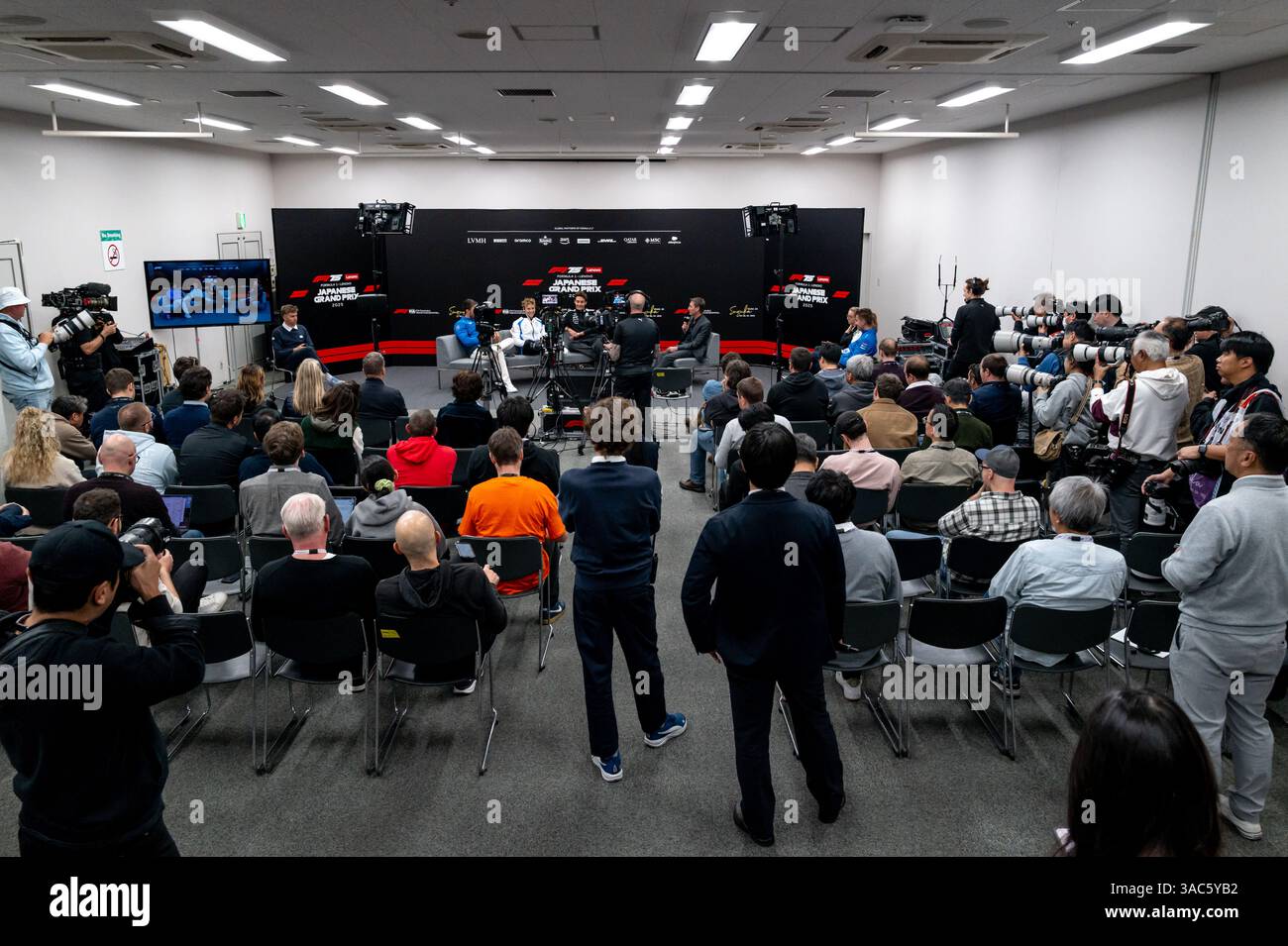 Suzuka, 03 Apr 2025: A general view of the media interview room with ...