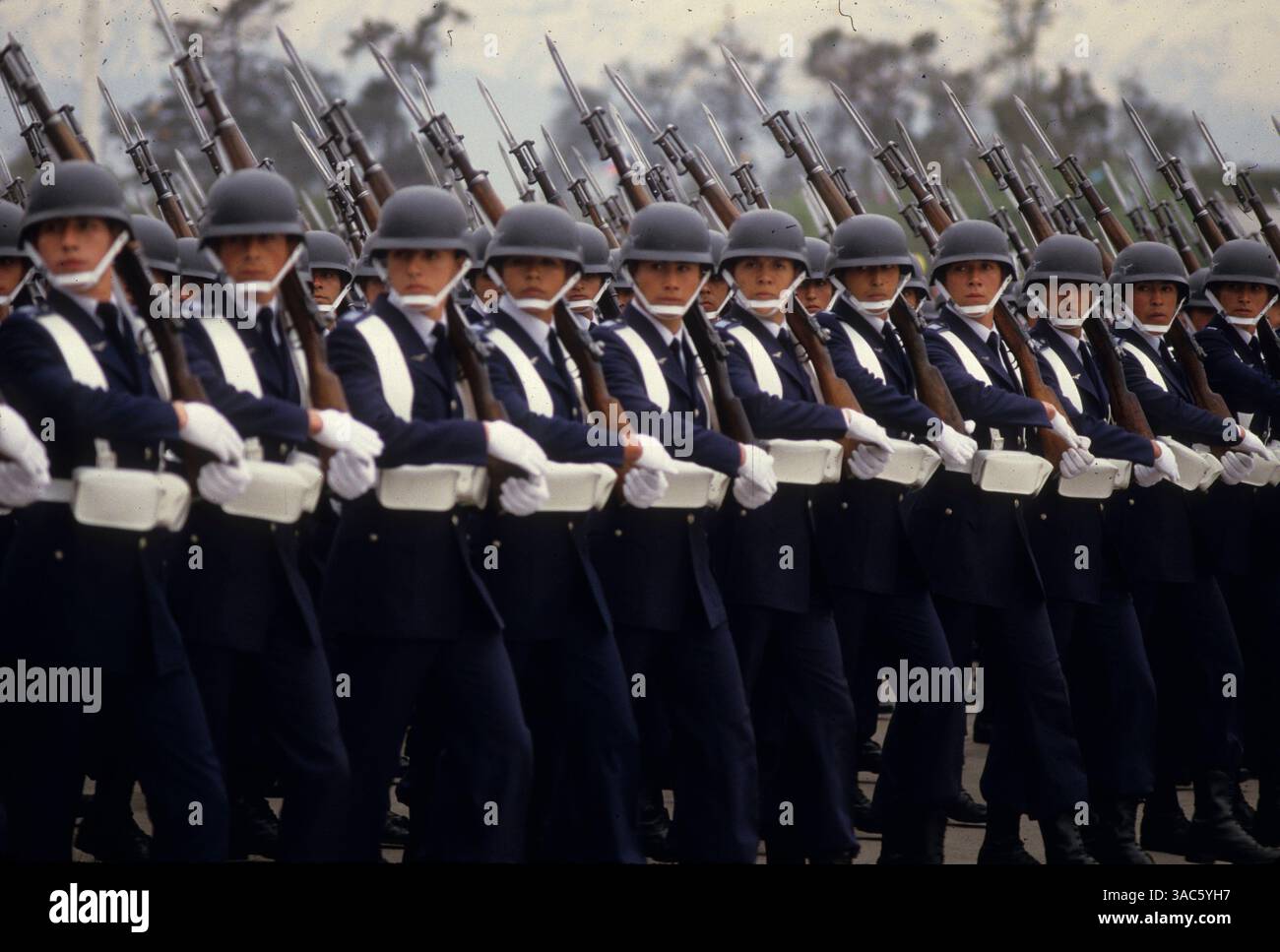 Aug 09, 1983 - Santiago, Chile - Military police. Pro Pinochet Protest ...