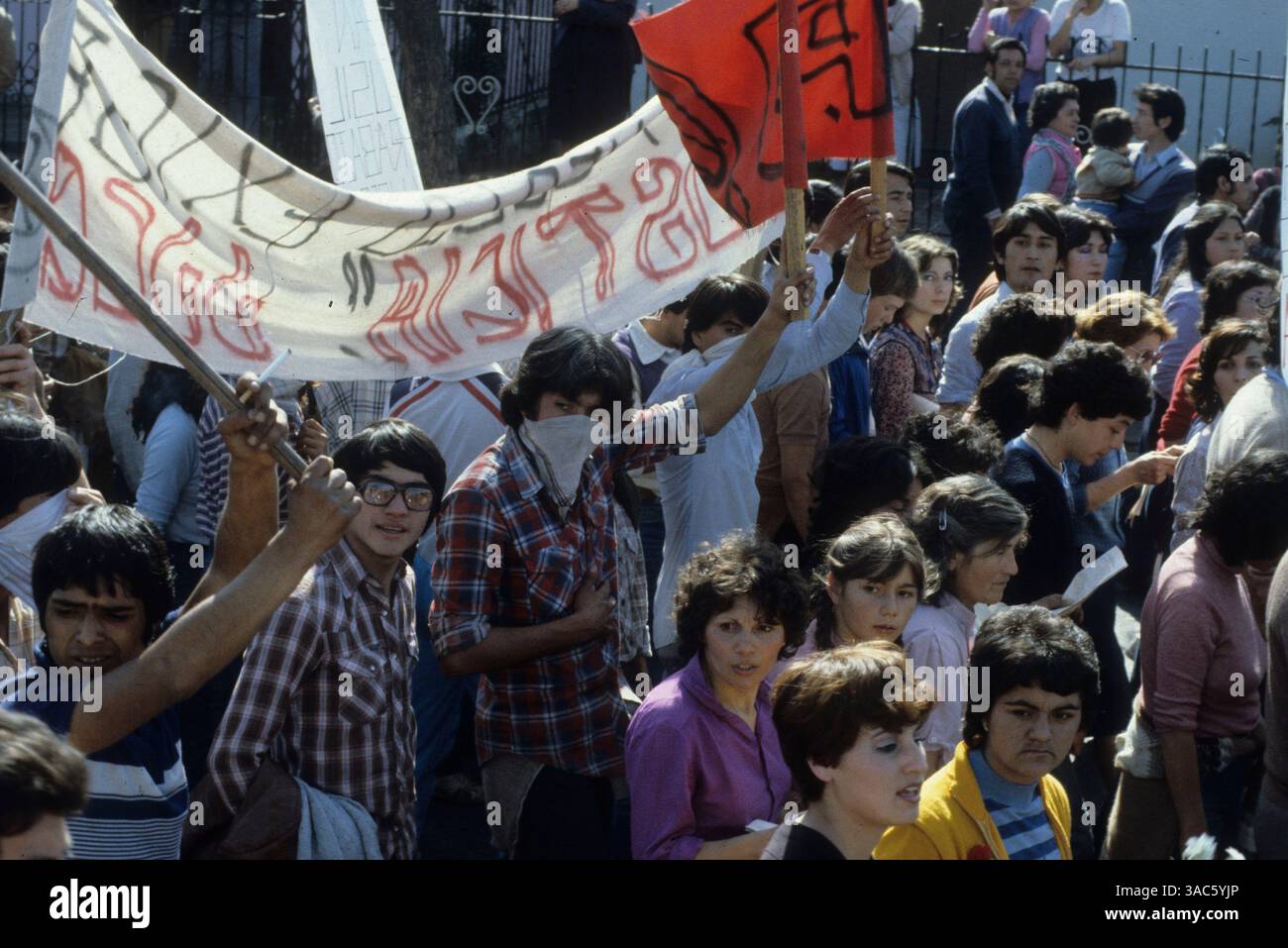 Aug 09, 1983 - Santiago, Chile - Military police. Pro Pinochet Protest ...