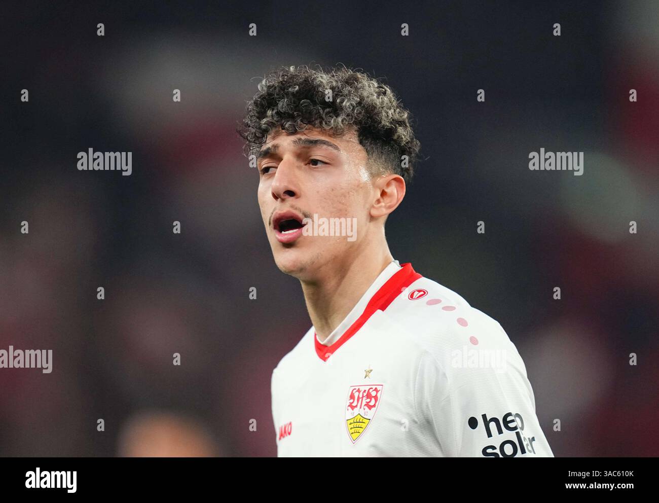 MHP Arena, Stuttgart, Germany. 02nd Apr, 2025. Ameen Al-Dakhil of VfB Stuttgart looks on during ...