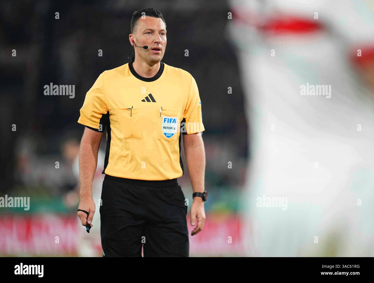 April 02 2025: Sven Jablonski, referee, looks on during a DFB Pokal ...