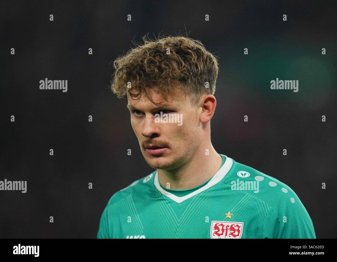 MHP Arena, Stuttgart, Germany. 02nd Apr, 2025. Alexander NÃ¼bel of VfB Stuttgart looks on during ...