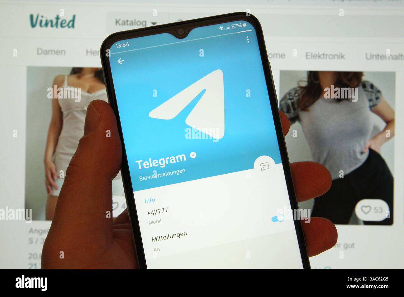Auf einem Laptop wurde die Secondhand-Plattform Vinted aufgerufen ...