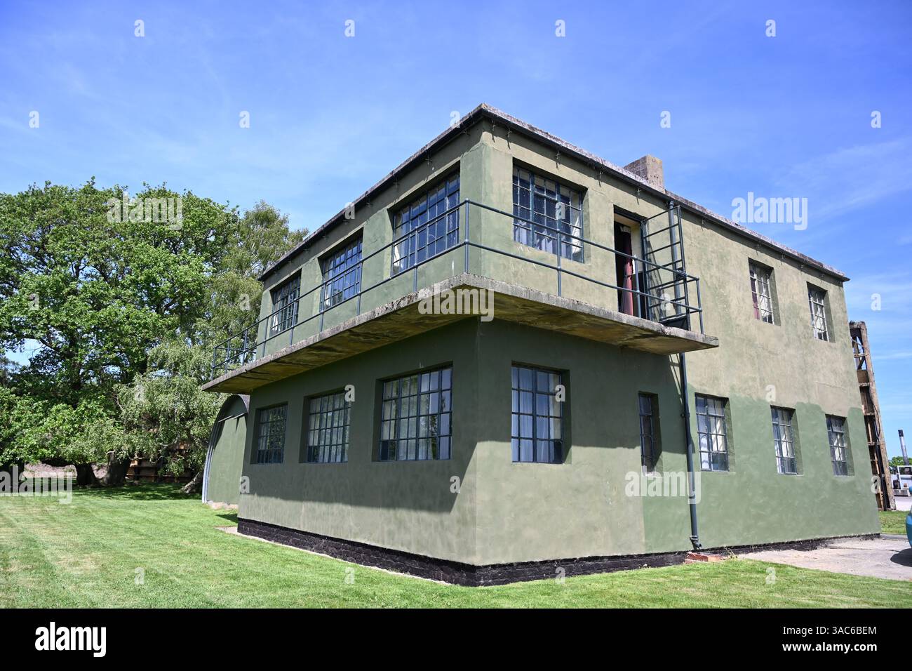 aerial view of RAF Melbourne watch office. forma ww2 military airfield ...