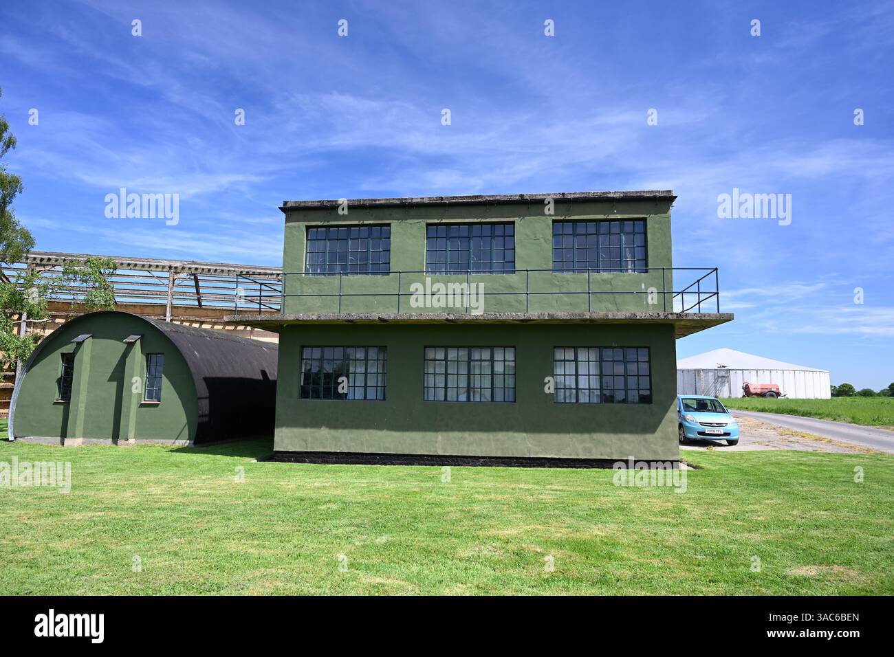 aerial view of RAF Melbourne watch office. forma ww2 military airfield ...