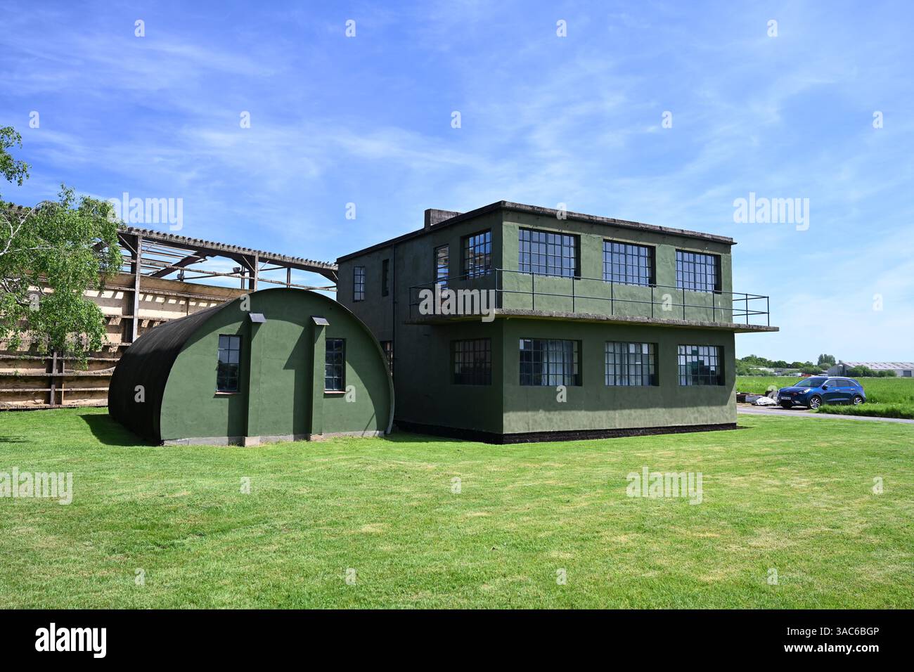 aerial view of RAF Melbourne watch office. forma ww2 military airfield ...