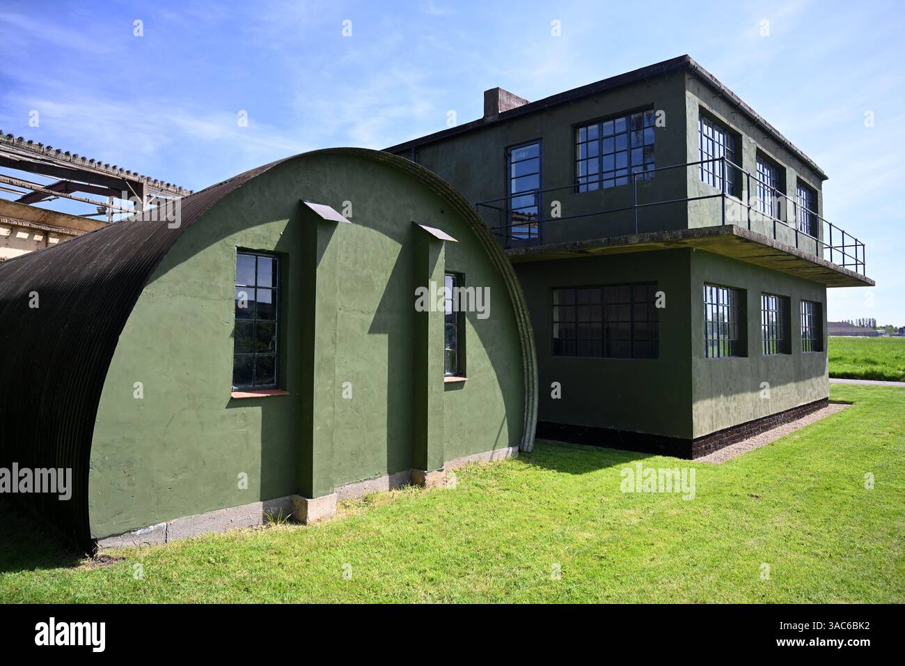 aerial view of RAF Melbourne watch office. forma ww2 military airfield ...