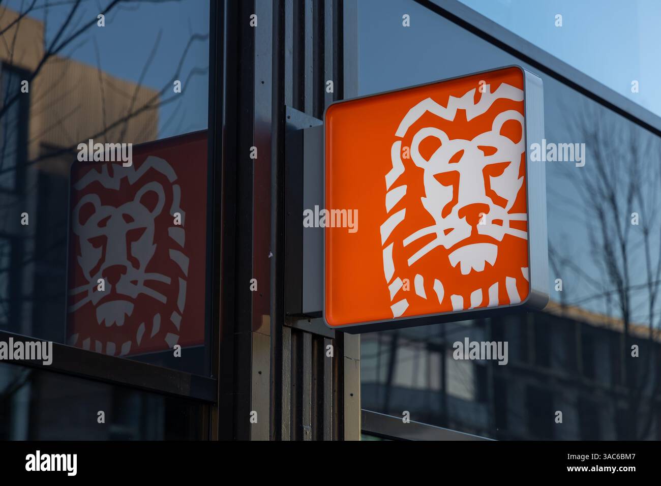Rotterdam, the Netherlands. 02 February 2025. ING Bank logo, ING is ...