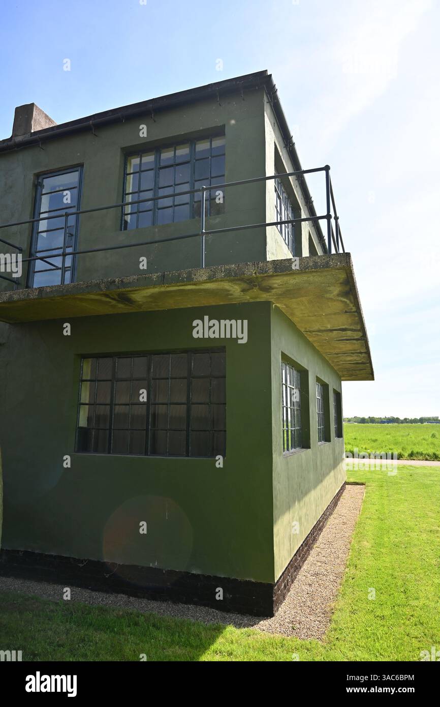 aerial view of RAF Melbourne watch office. forma ww2 military airfield ...