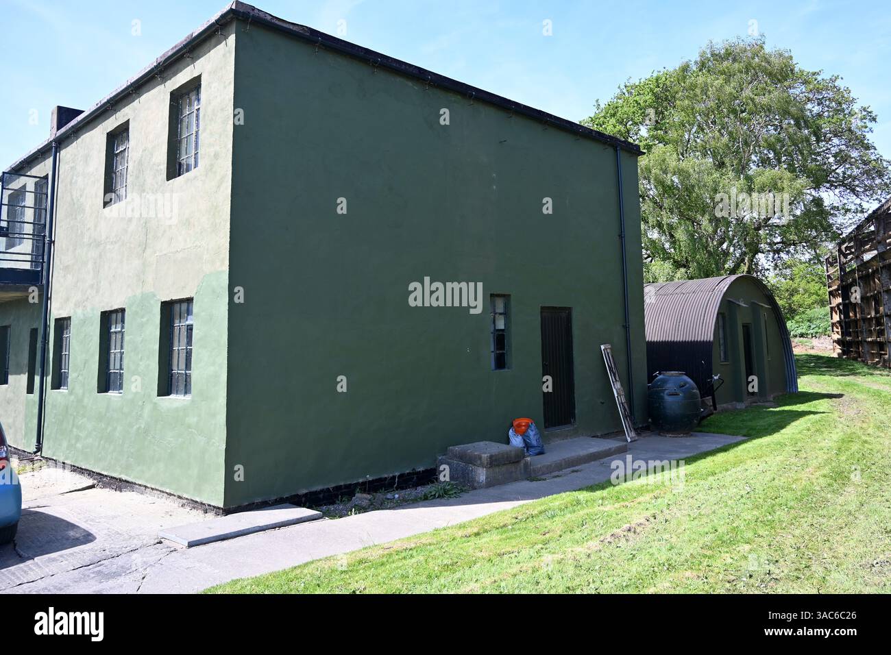aerial view of RAF Melbourne watch office. forma ww2 military airfield ...