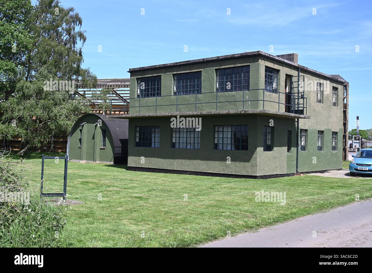 aerial view of RAF Melbourne watch office. forma ww2 military airfield ...
