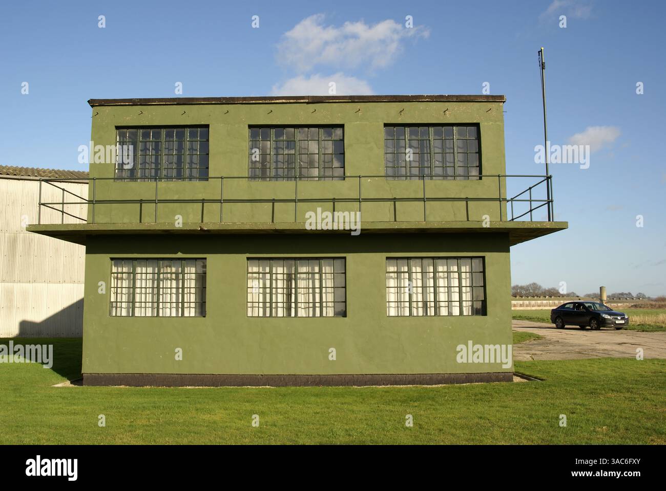 aerial view of RAF Melbourne watch office. forma ww2 military airfield ...