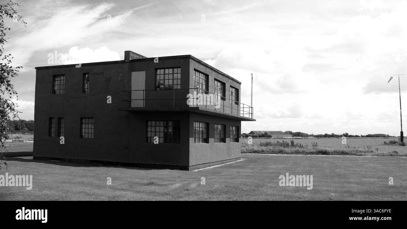 aerial view of RAF Melbourne watch office. forma ww2 military airfield ...