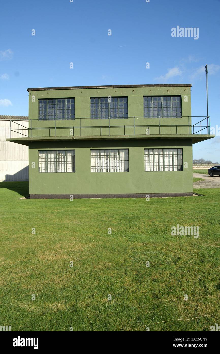 aerial view of RAF Melbourne watch office. forma ww2 military airfield ...