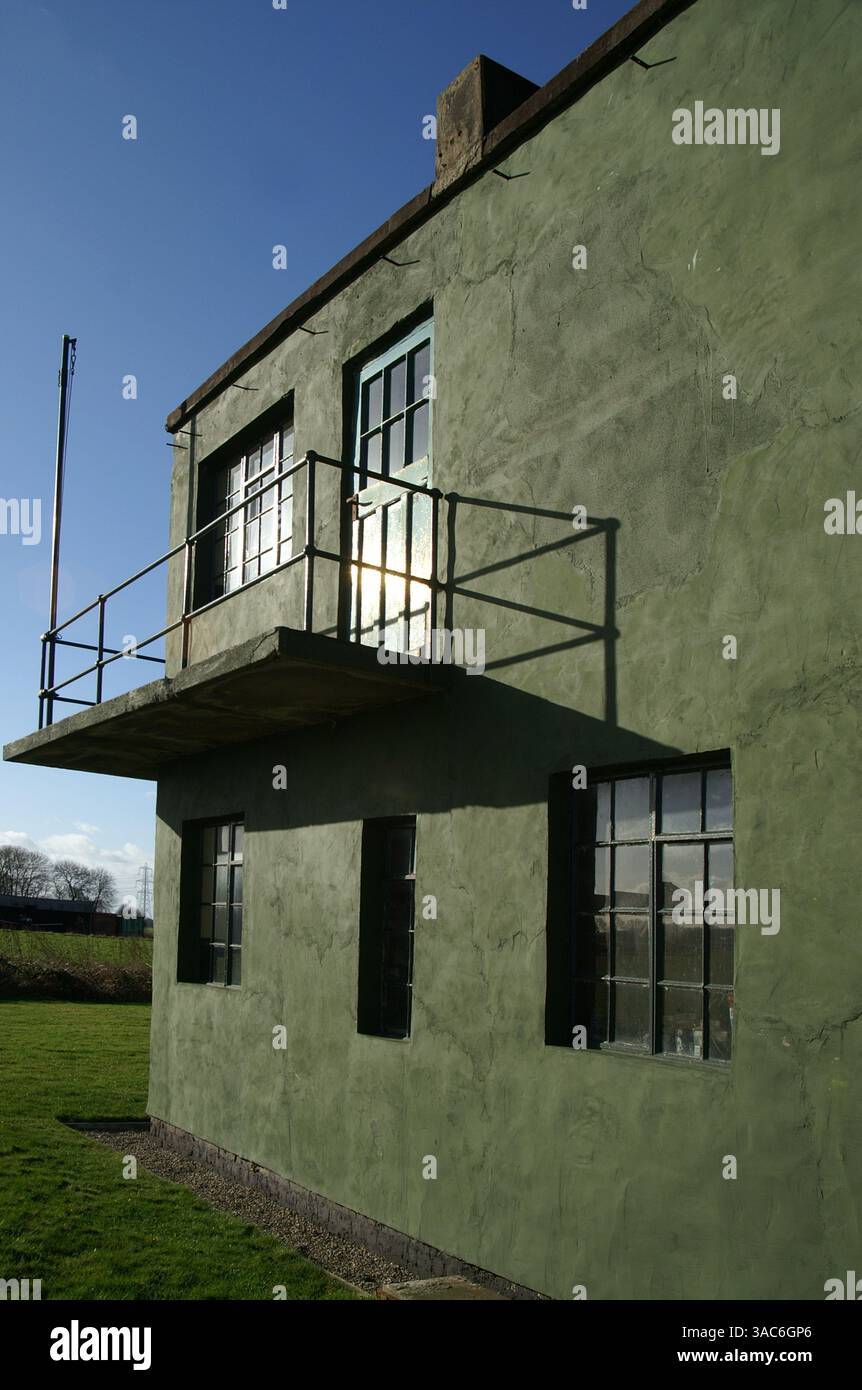 aerial view of RAF Melbourne watch office. forma ww2 military airfield ...