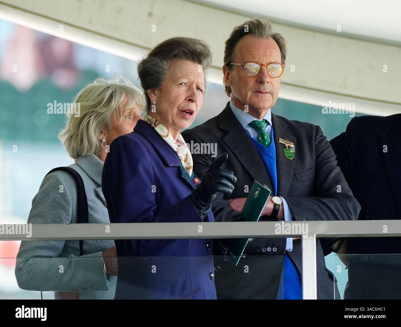 The Princess Royal with Chairman of Aintree racecourse Julian Taylor on ...