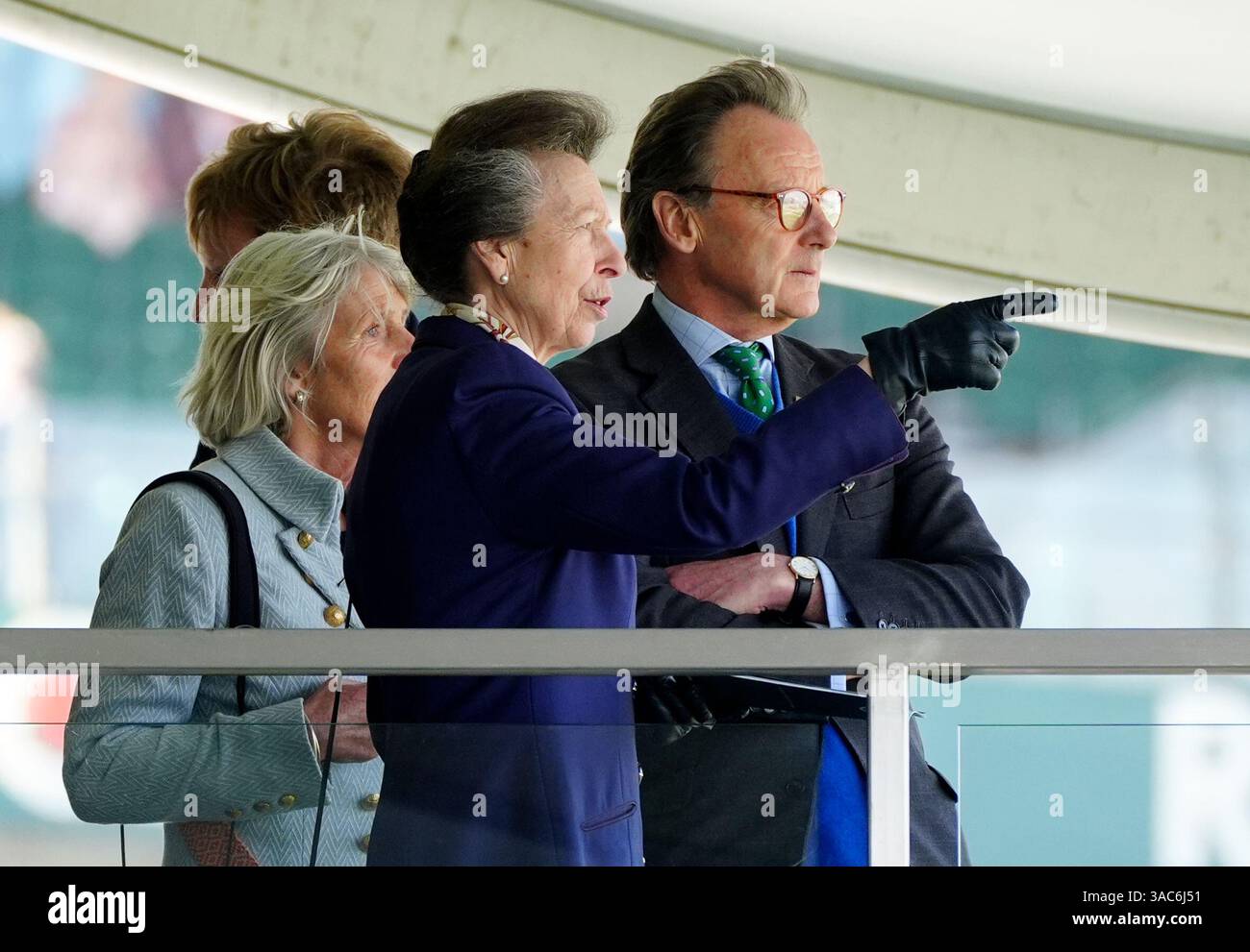 The Princess Royal with Chairman of Aintree racecourse Julian Taylor on ...