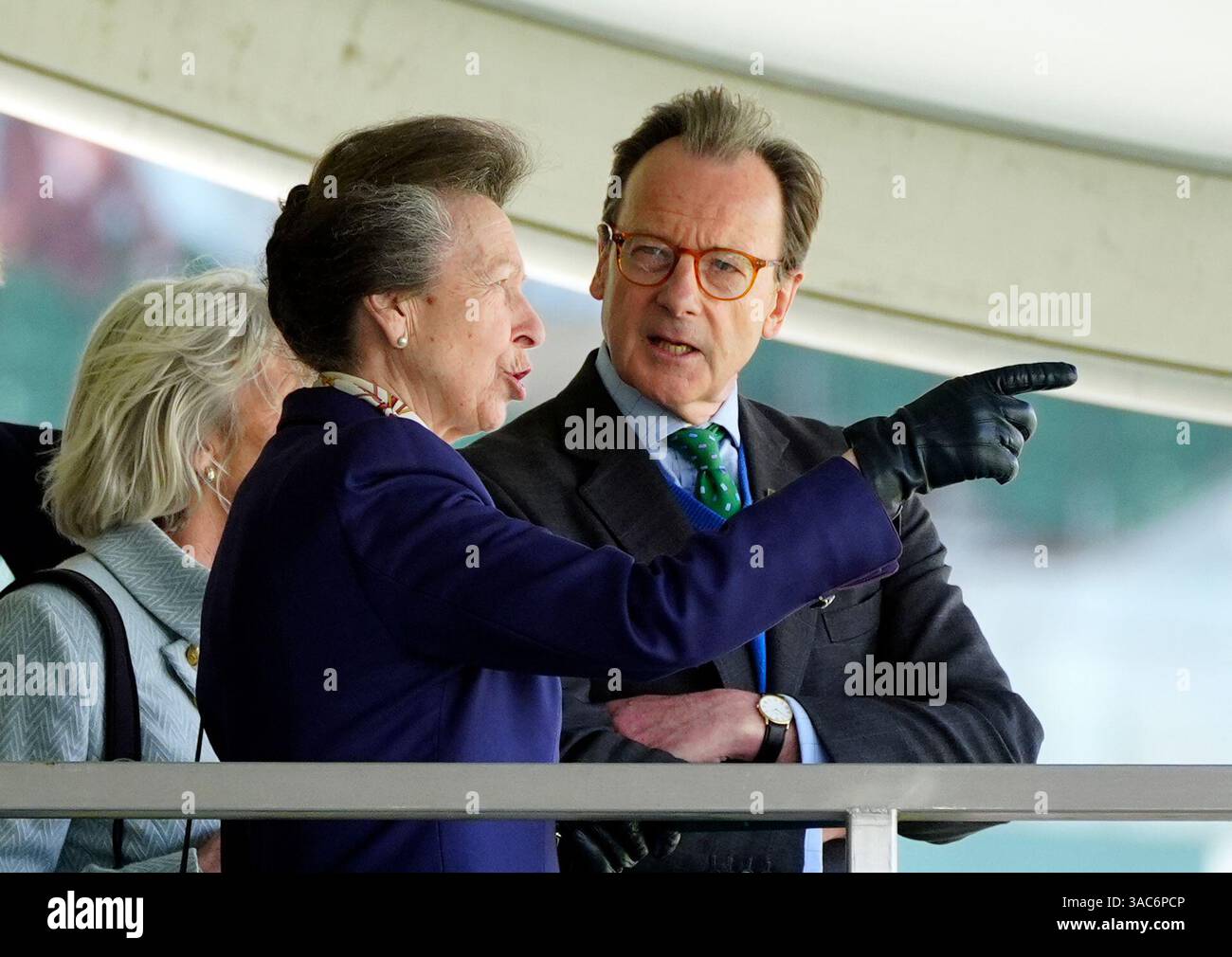 The Princess Royal with Chairman of Aintree racecourse Julian Taylor on ...