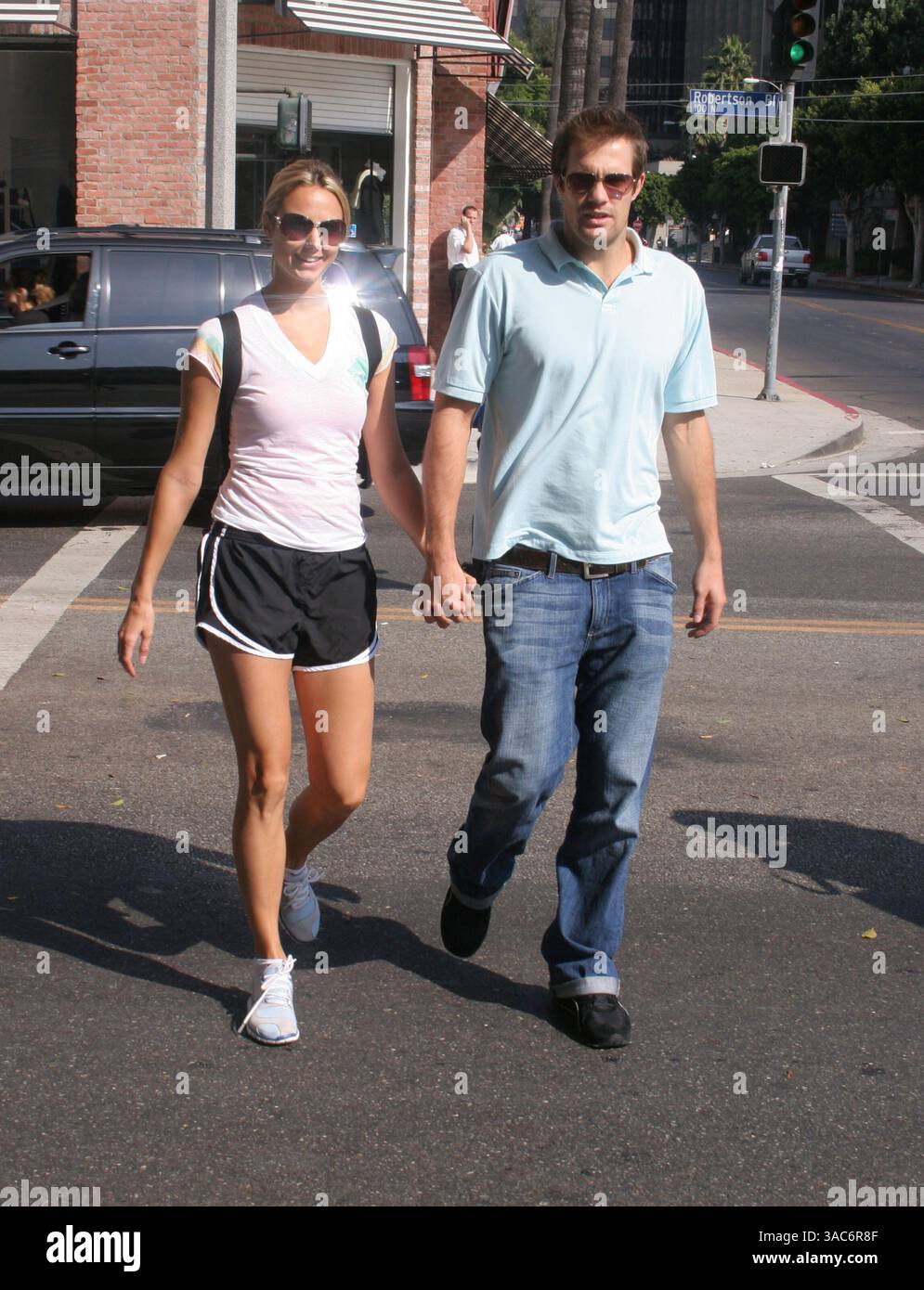 EXCLUSIVE!! Stacy Keibler and George Stulz walking on Robertson Blvd ...