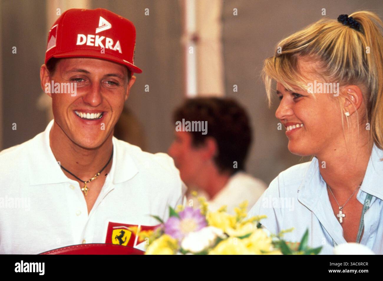 Michael Schumacher (GER) Ferrari with his wife, Corinna...Formula One ...