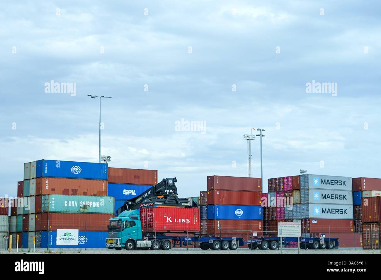 Perth, Australia - April 3, 2025: Containers in the Port of Fremantle ...