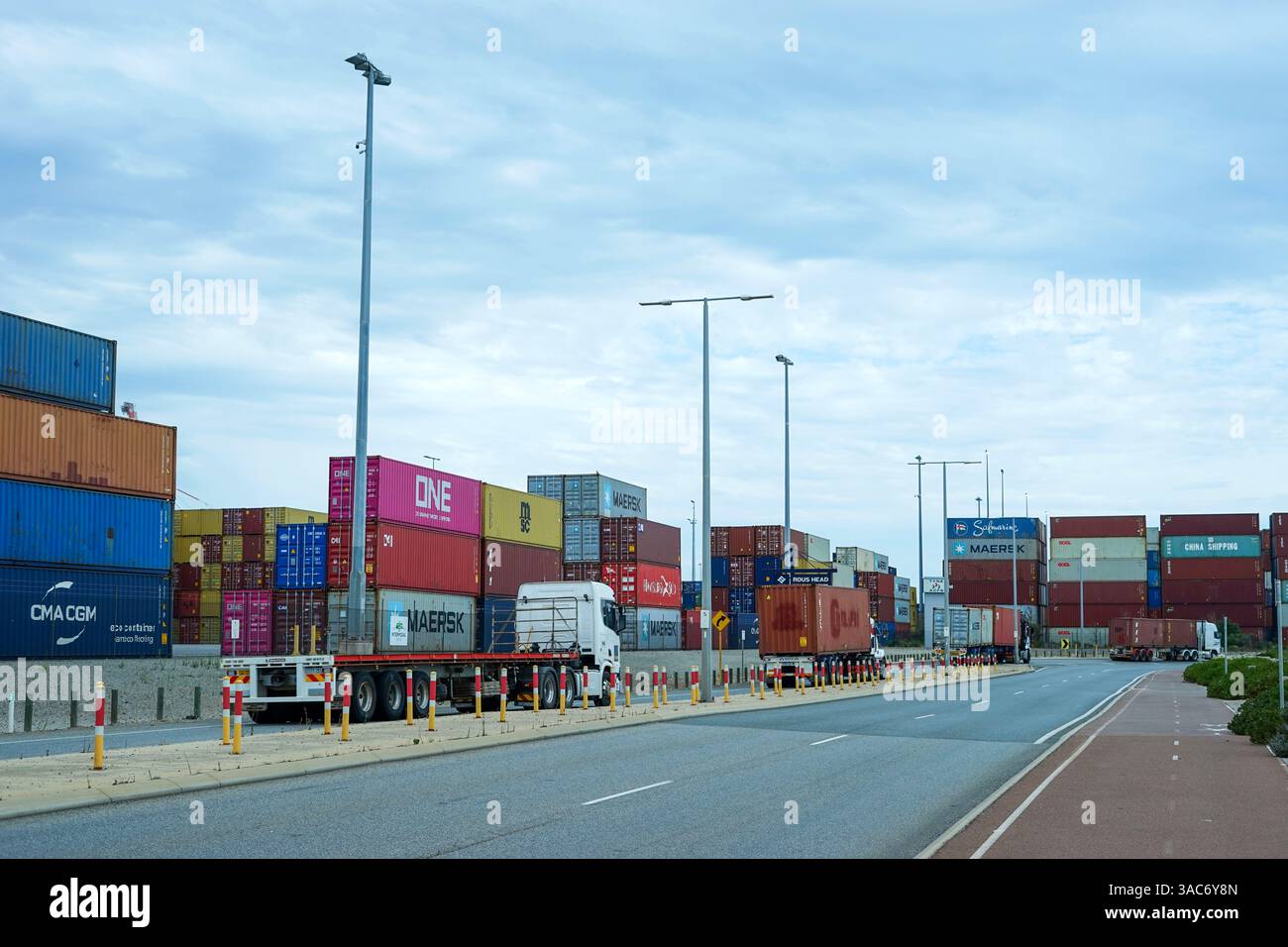 Perth, Australia - April 3, 2025: Containers in the Port of Fremantle ...