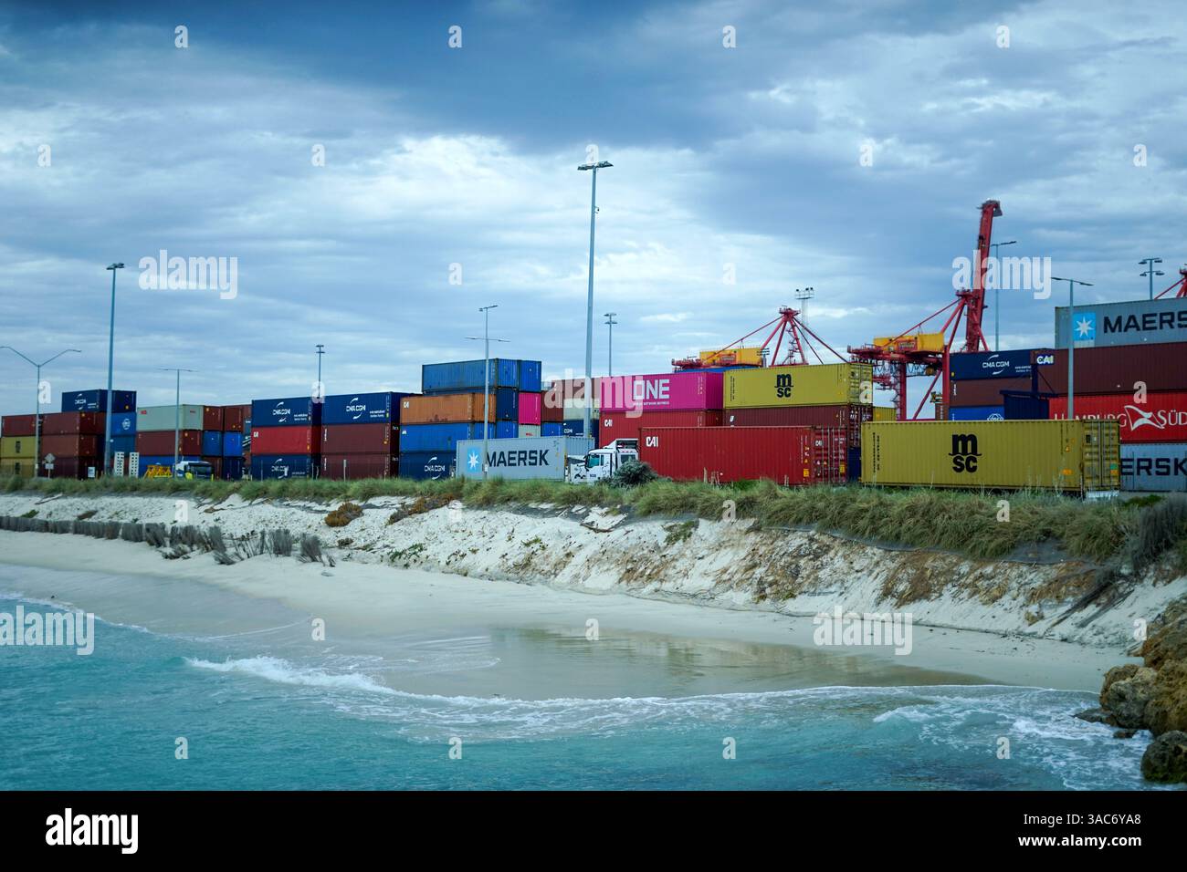 Perth, Australia - April 3, 2025: Containers in the Port of Fremantle ...