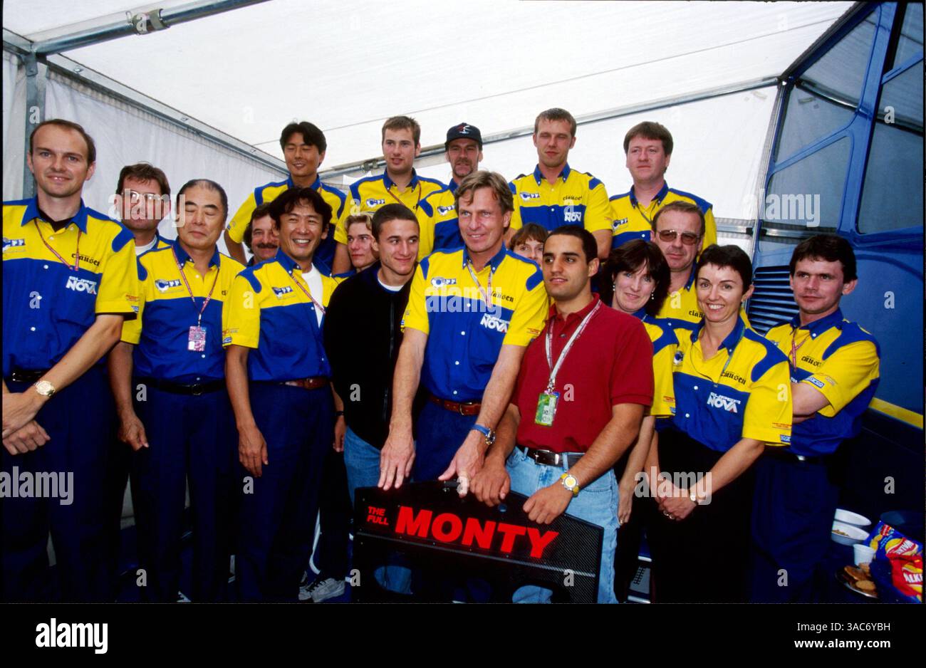 Juan Pablo Montoya (COL) celebrates his championship with David Sears ...