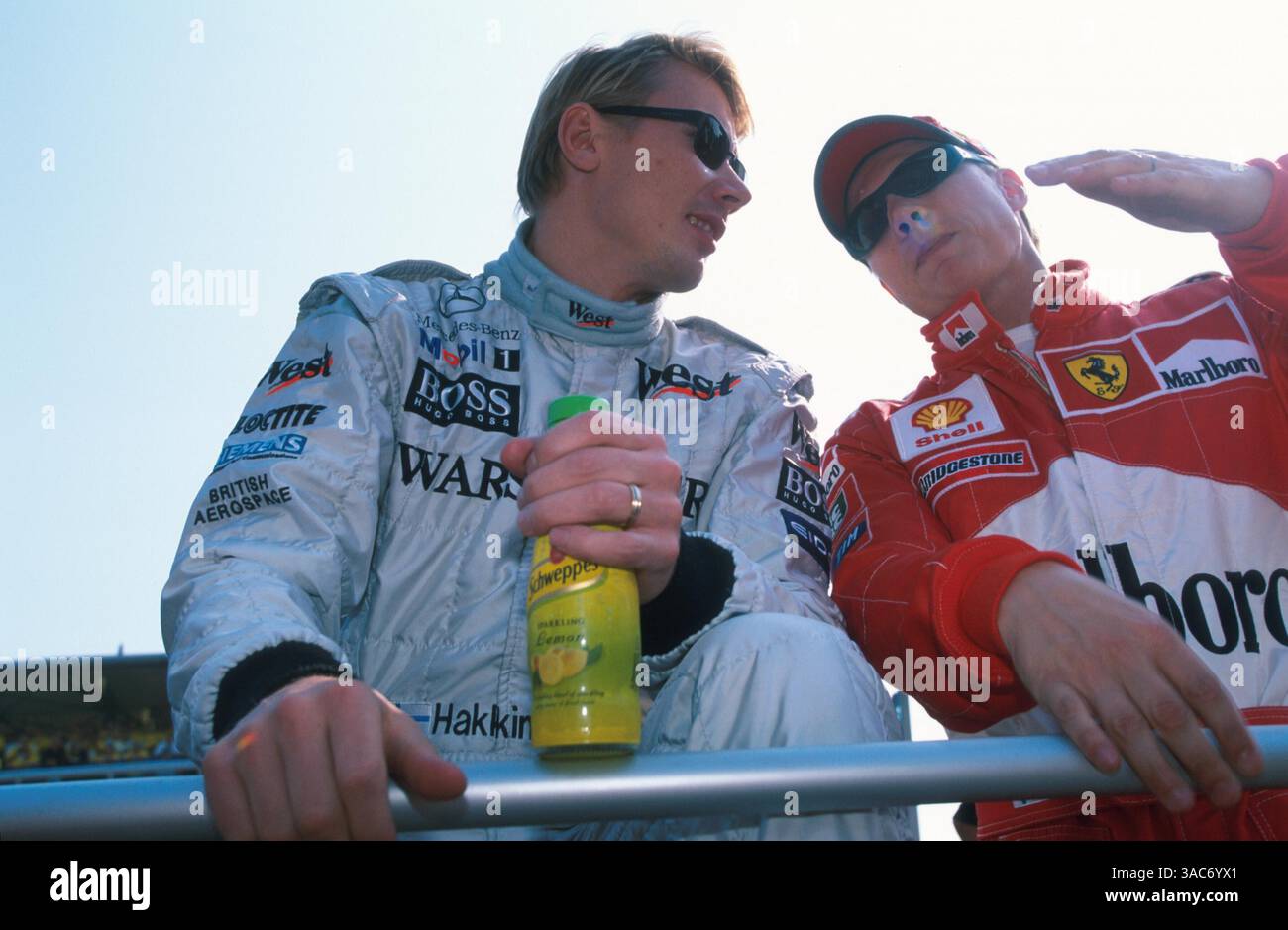 The two Finns Mika Hakkinen and Mika Salo(right)..Italian GP, Monza, 12 September 1999 (Credit ...