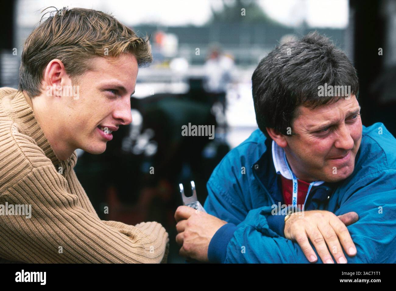 L to R): Series champion Jenson Button (GBR) Haywood Racing with team ...