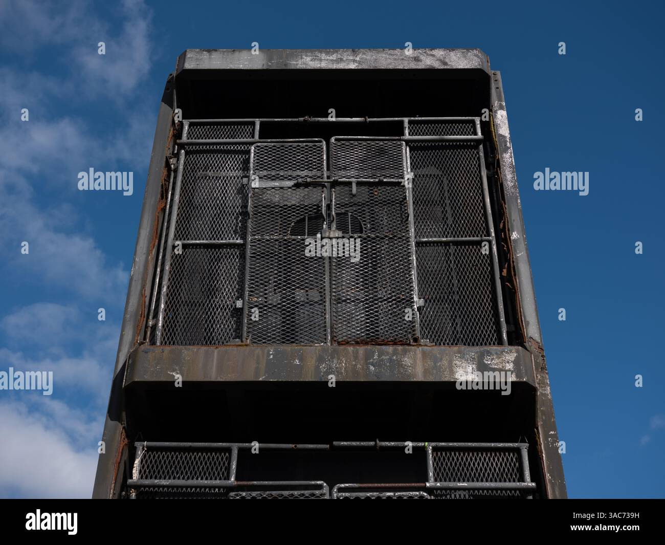 The Pit Cage monument that sits on the site of Easington Colliery in ...